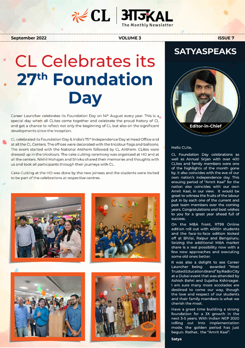 CL Educate - Monthly Newsletter